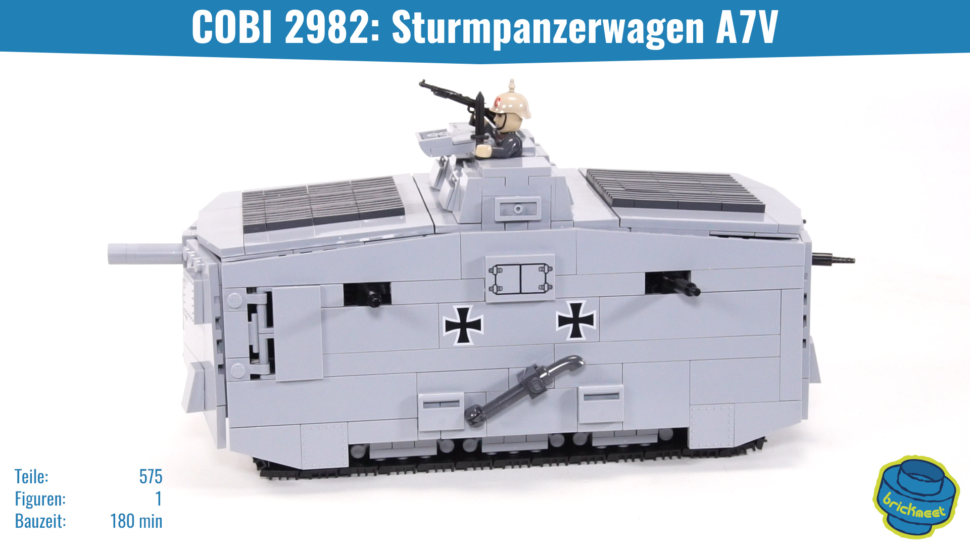 COBI 2982 Sturmpanzerwagen A7V - Speed Build Review - BrickMeet EN