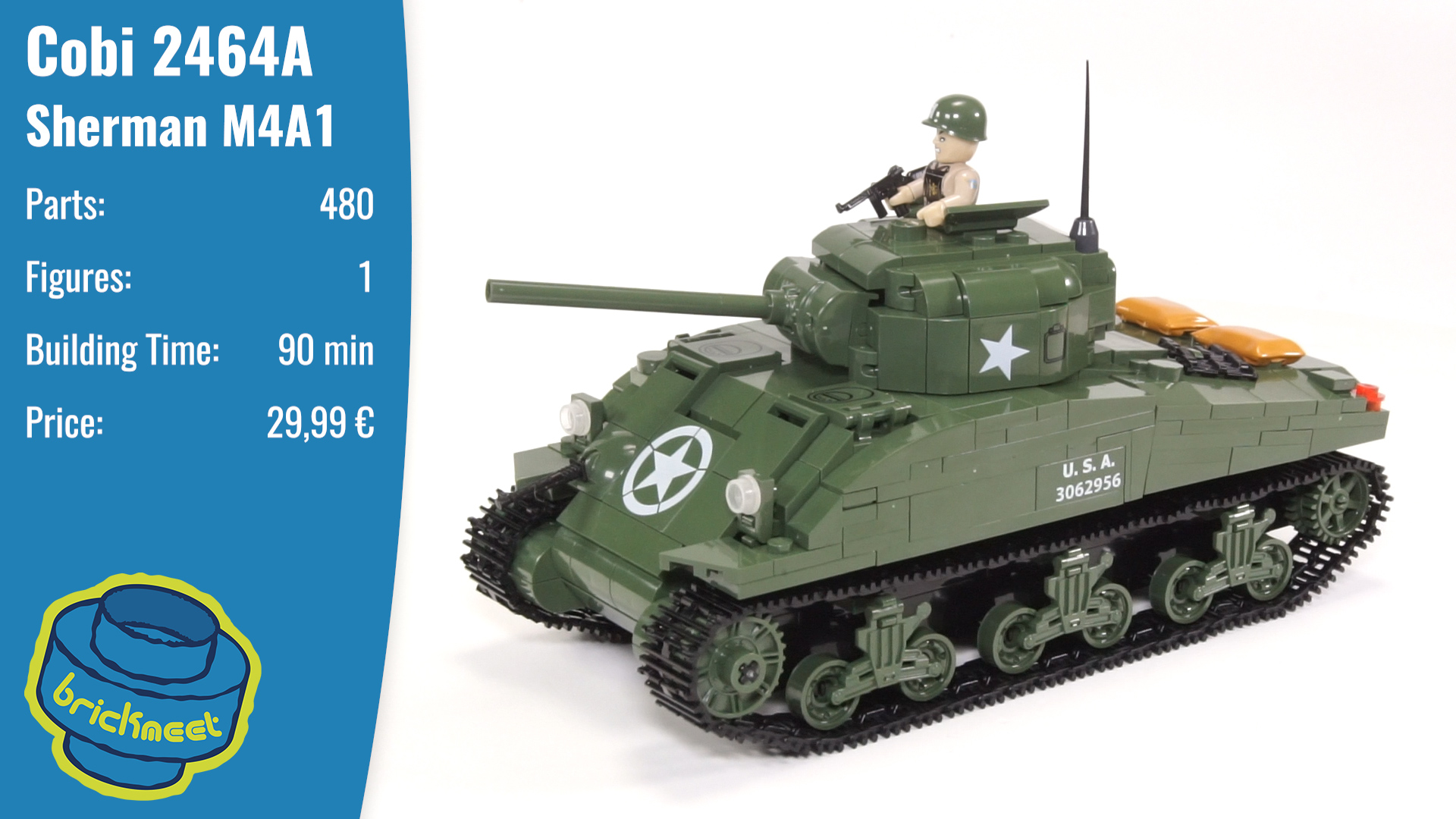 Cobi 2464A Sherman M4A1 - Speed Build Review - BrickMeet EN