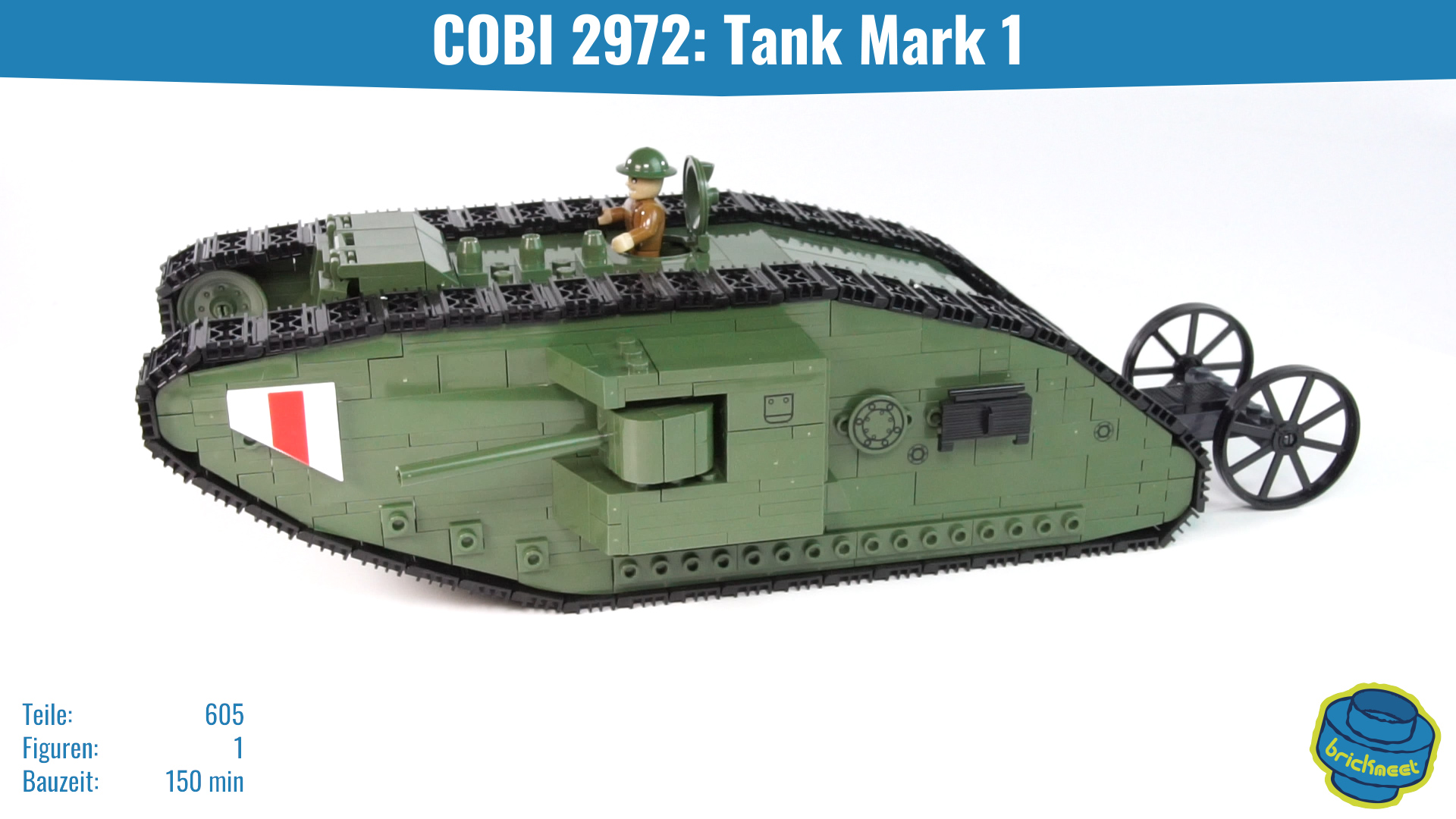 COBI 2972 Tank Mark 1 - Speed Build Review - BrickMeet EN