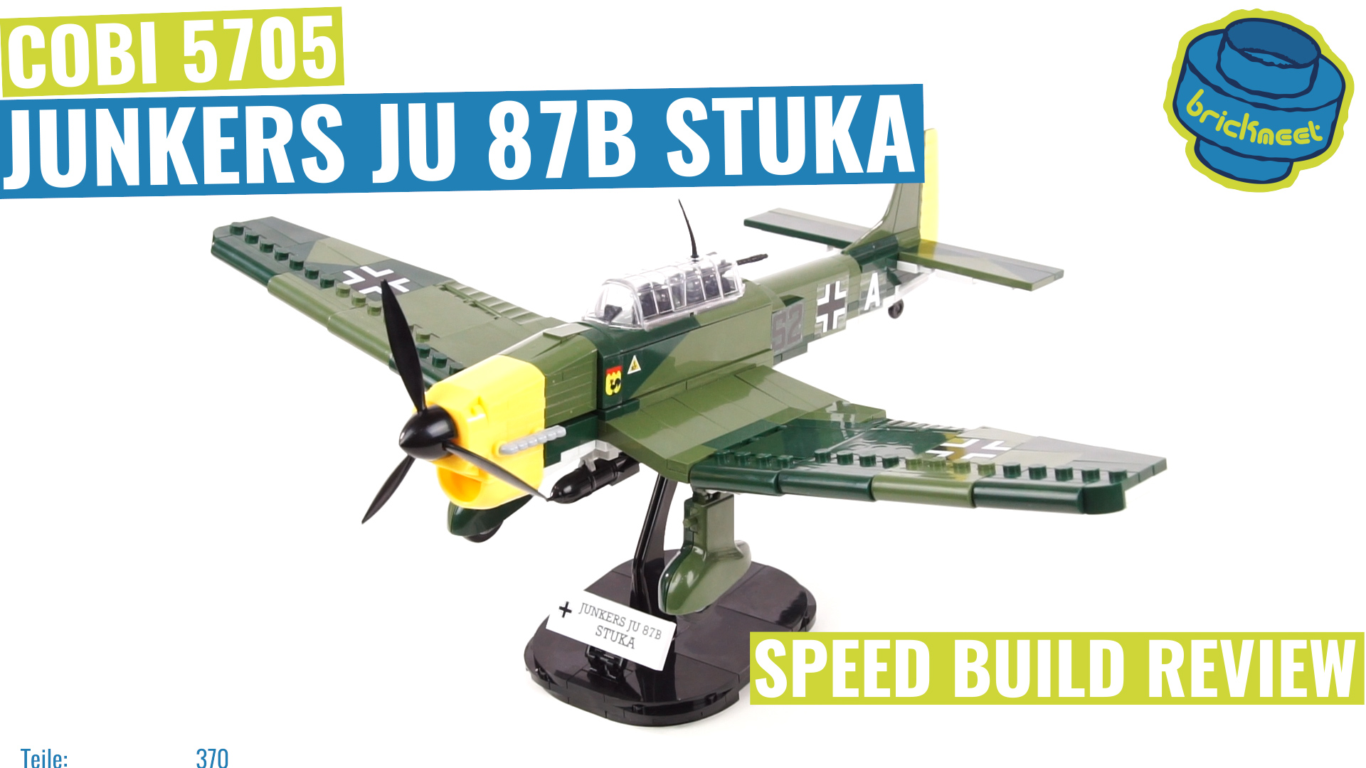 COBI 5705 - Junkers JU 87B Stuka -Speed Build Review - BrickMeet EN