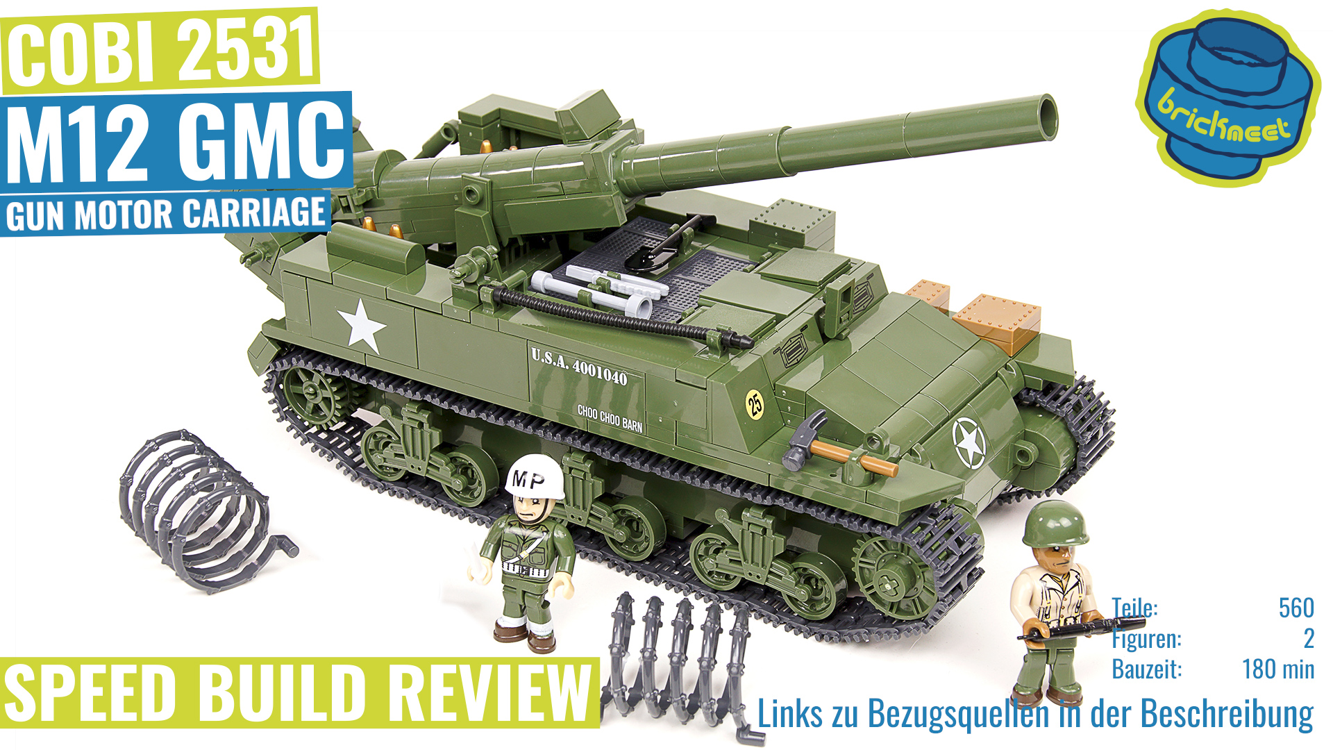 COBI 2531 M12 Gun Motor Carriage - Speed Build Review - BrickMeet EN