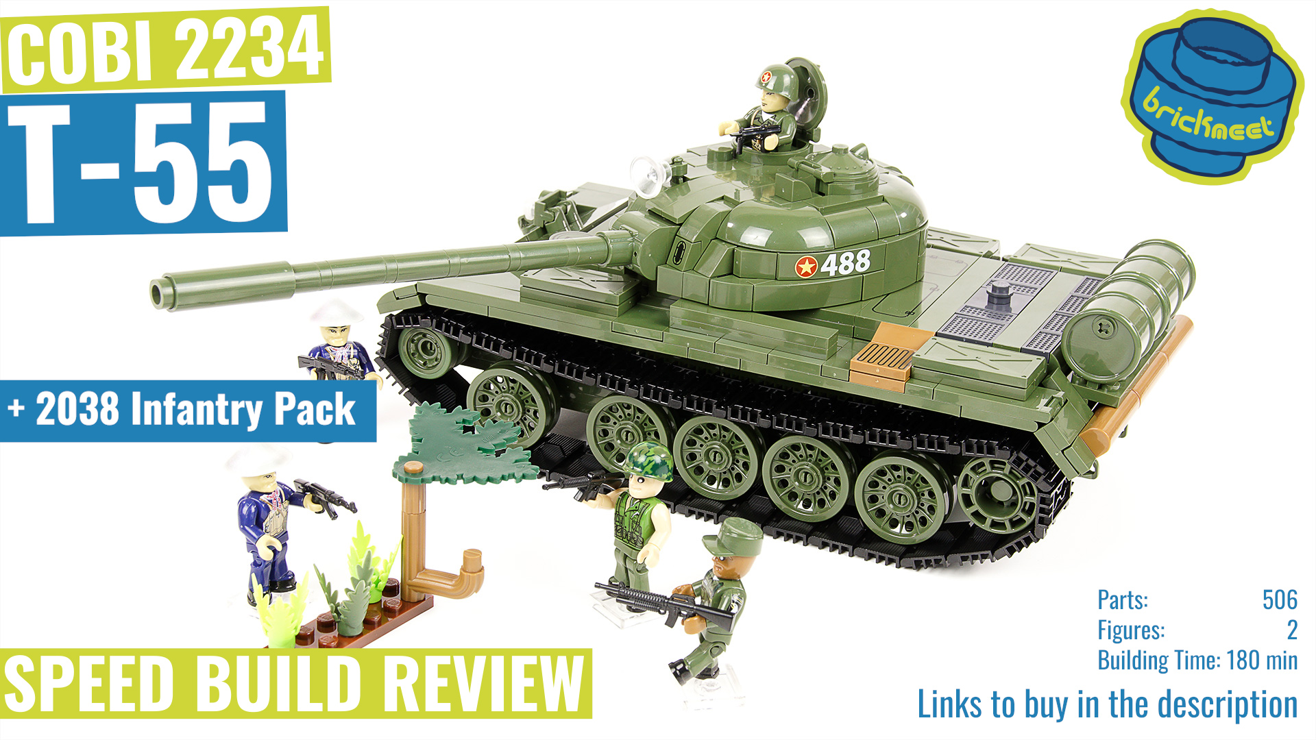 COBI 2234 T-55 + 2038 Infantry Pack - Speed Build Review - BrickMeet EN
