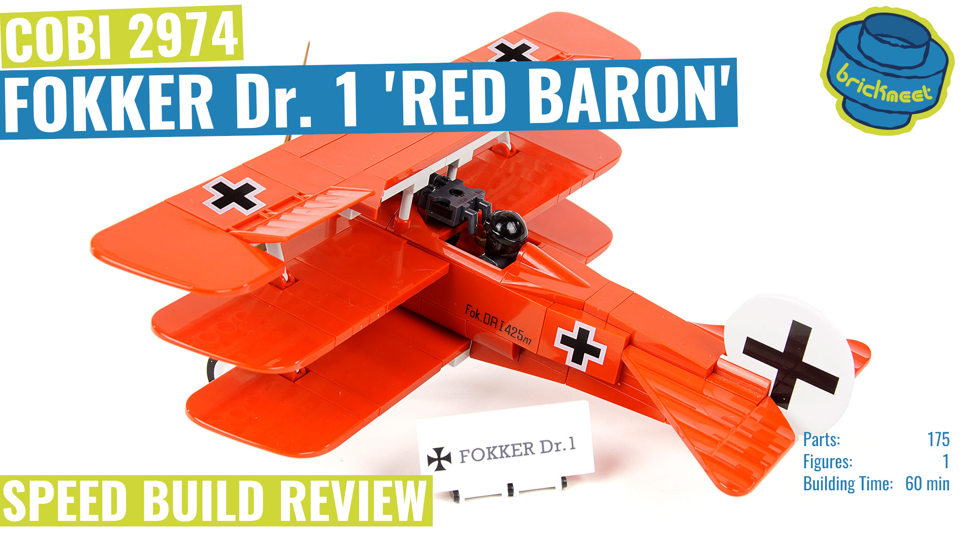 COBI 2974 Fokker Dr. 1 'Red Baron' - Speed Build Review - BrickMeet EN