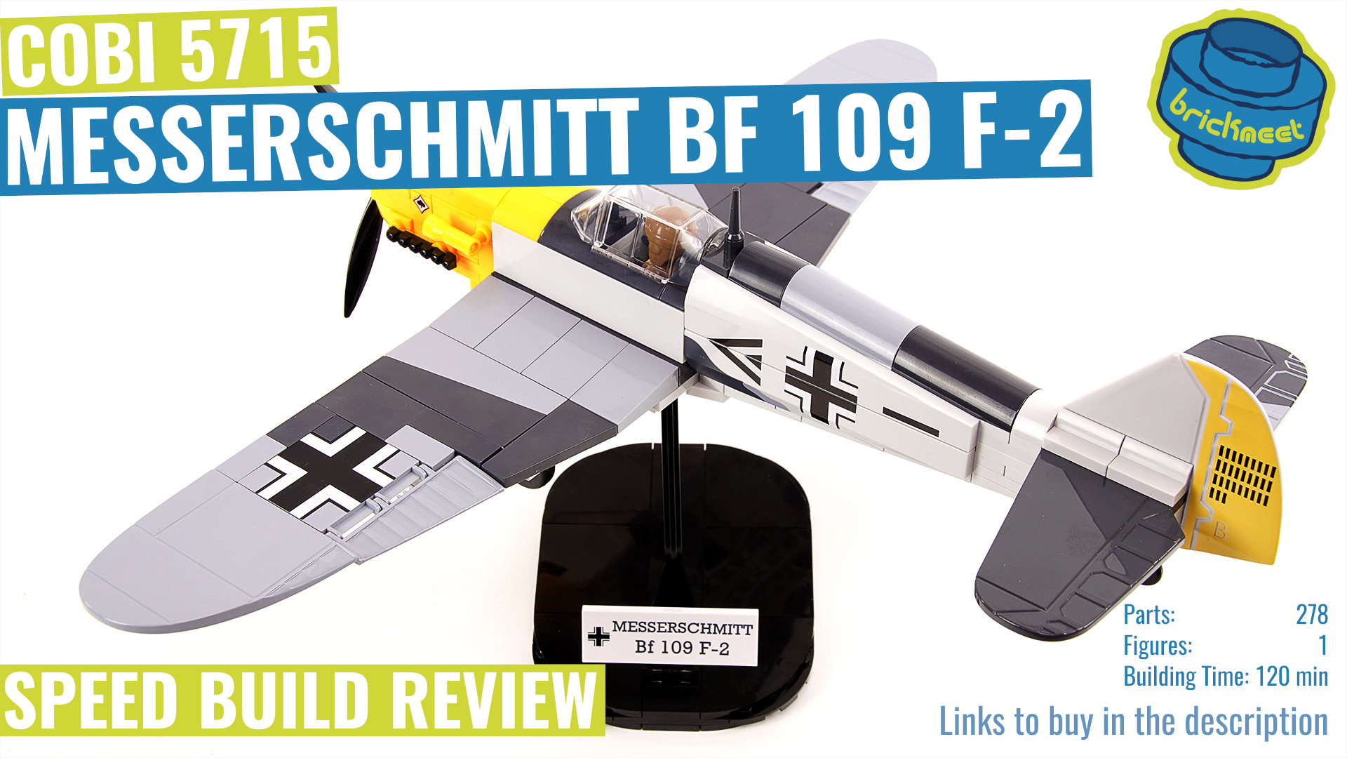 COBI 5715 Messerschmitt BF 109 F-2 - Speed Build Review - BrickMeet EN
