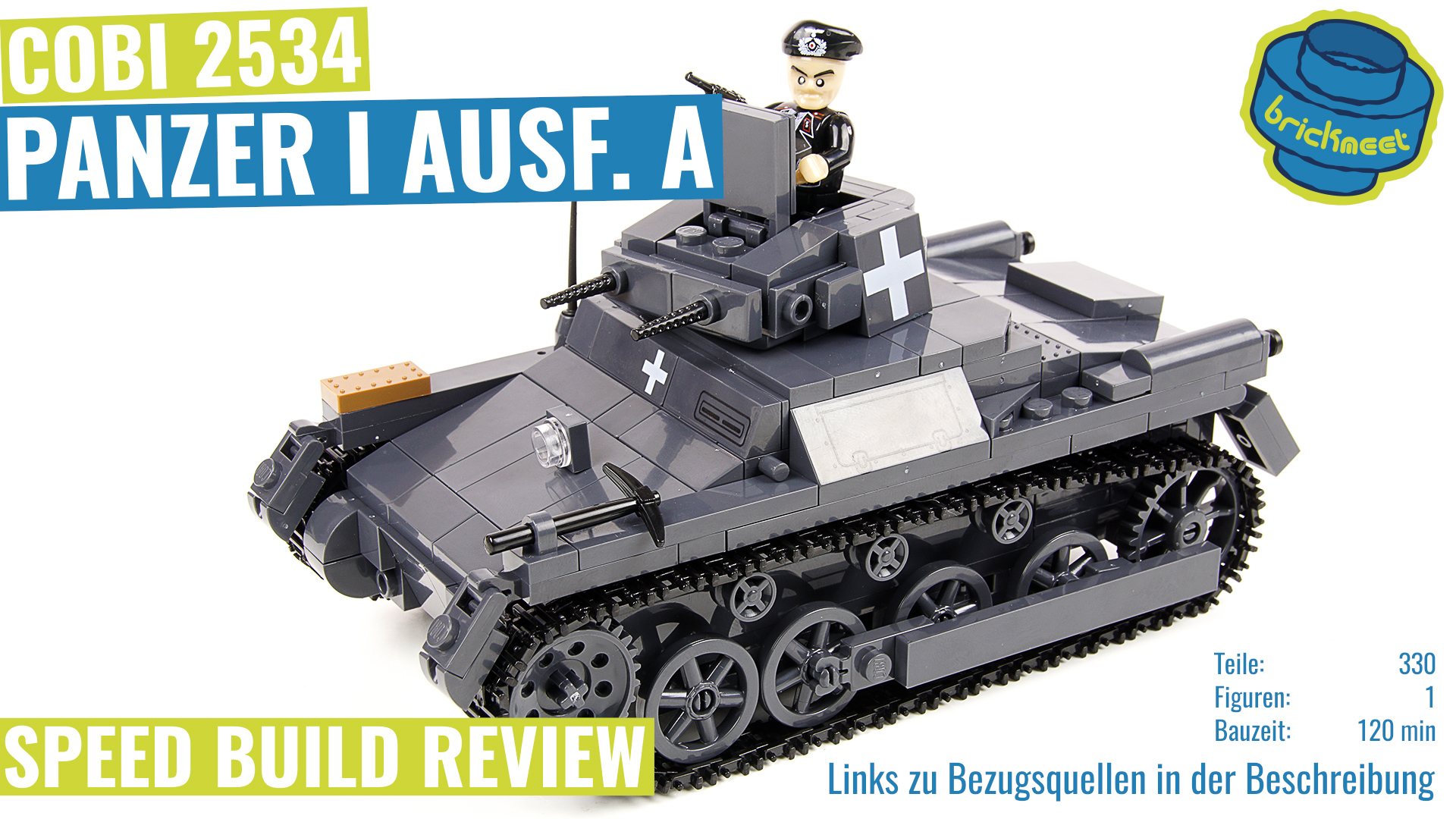 COBI 2534 Panzer I Ausf. A - Speed Build Review - BrickMeet EN