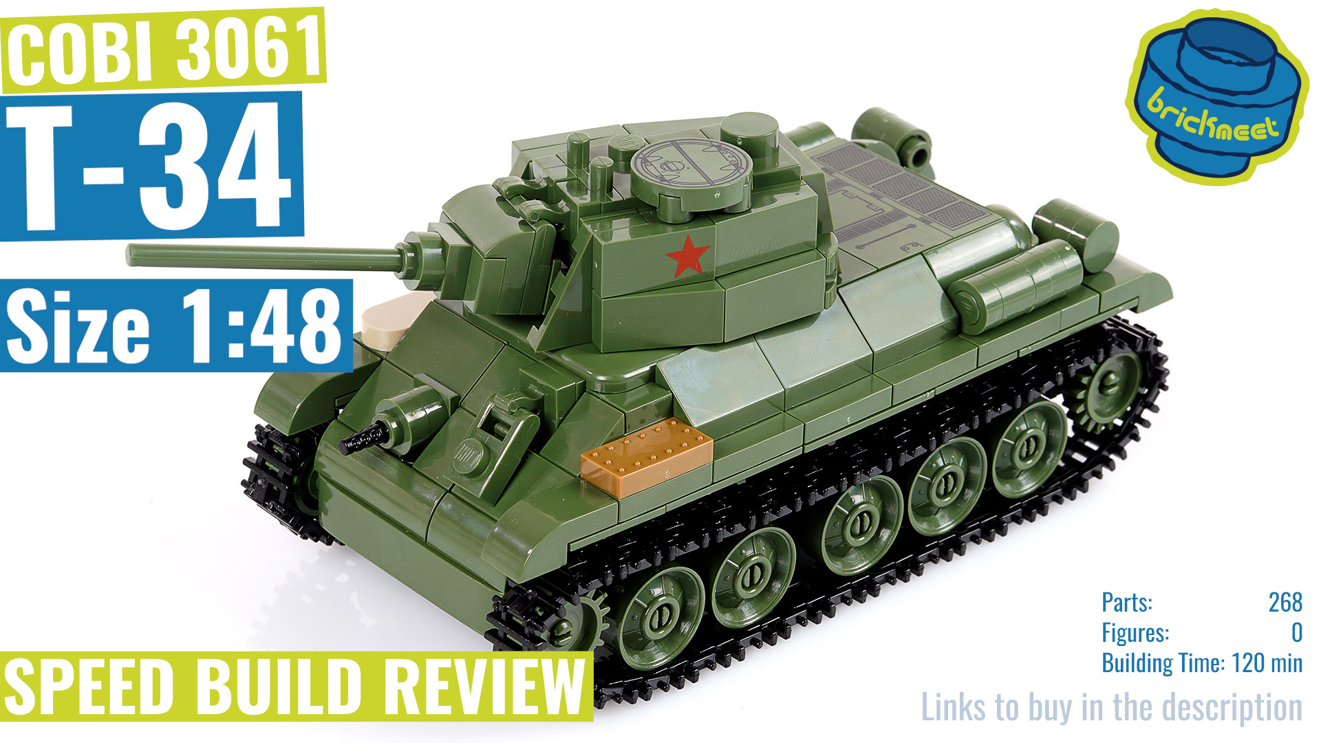 COBI 3061 WoT T-34 (Scale 1:48) - Speed Build Review - BrickMeet EN