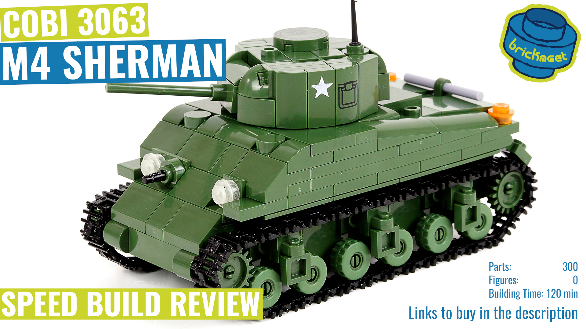 COBI 3063 WoT M4 Sherman (Scale 1:48) - Speed Build Review - BrickMeet EN