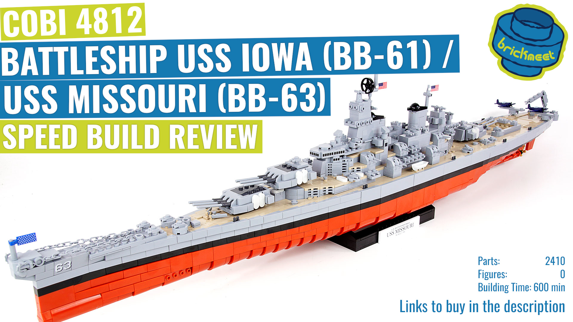 COBI 4812 - BATTLESHIP USS IOWA (BB-61) / USS MISSOURI (BB-63) - Speed ...