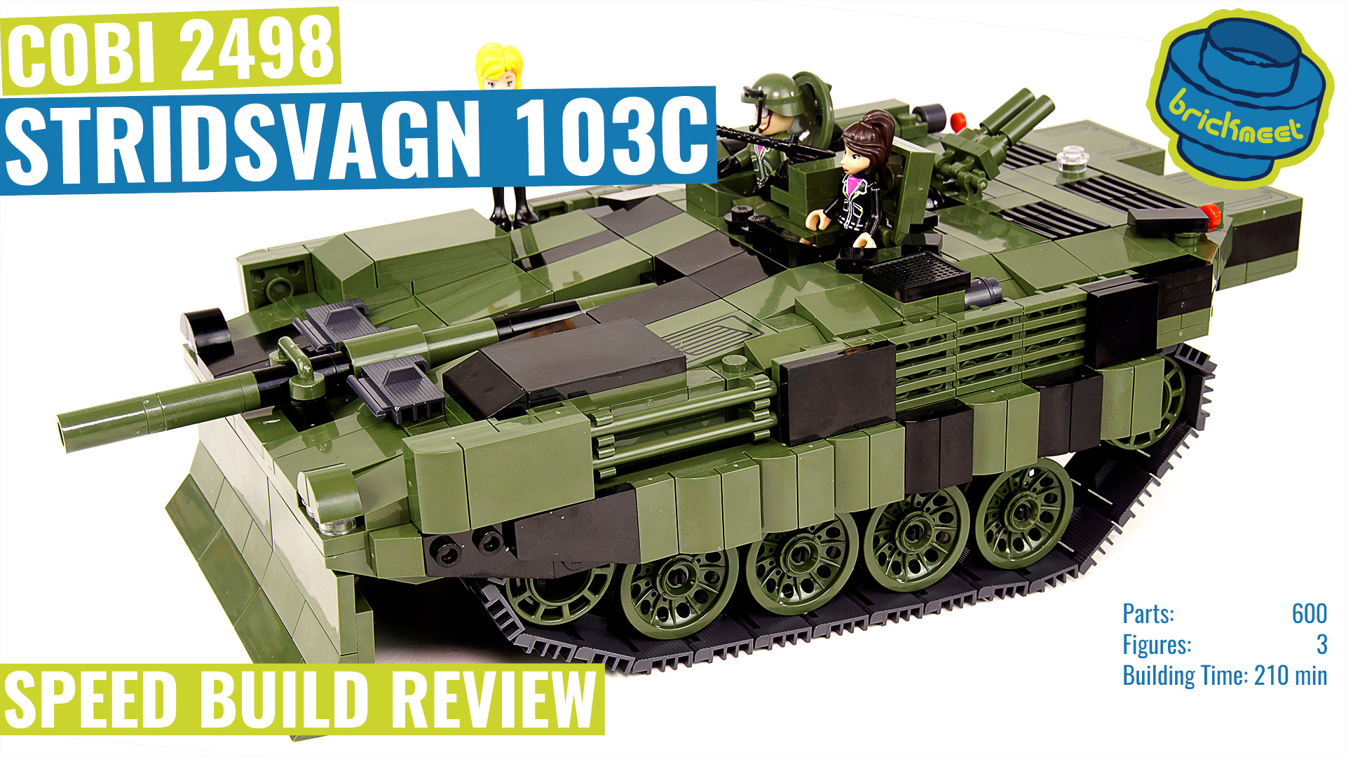 COBI 2498 Stridsvagn 103C - Speed Build Review - BrickMeet EN