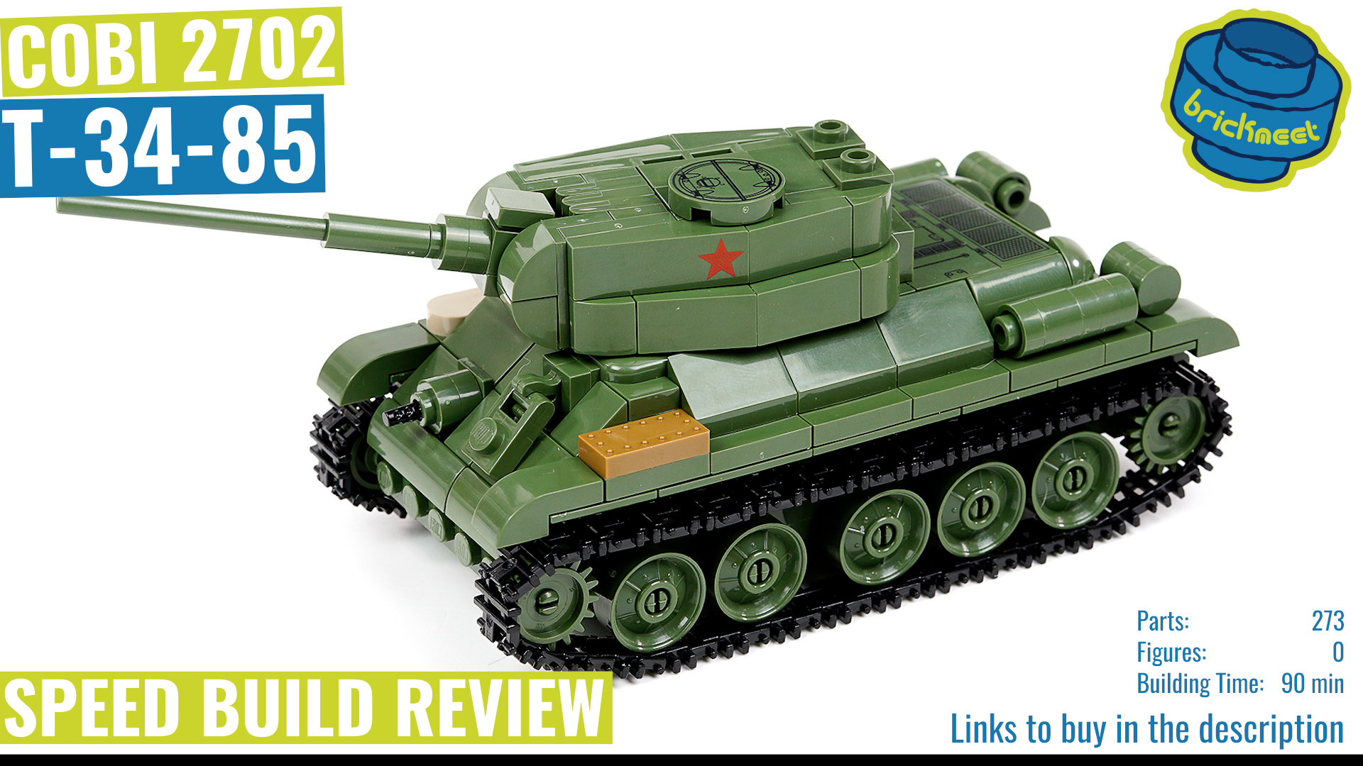 COBI 2702 T-34-85 (Scale 1:48) - Speed Build Review - BrickMeet EN