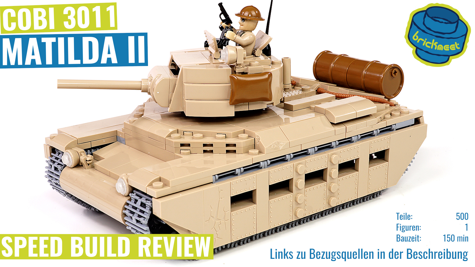 COBI 3011 World of Tanks Matilda II - Speed Build Review - BrickMeet EN