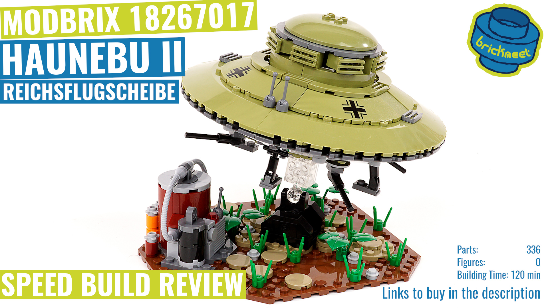 Modbrix HAUNEBU II 'Reichsflugscheibe' - Speed Build Review - BrickMeet EN