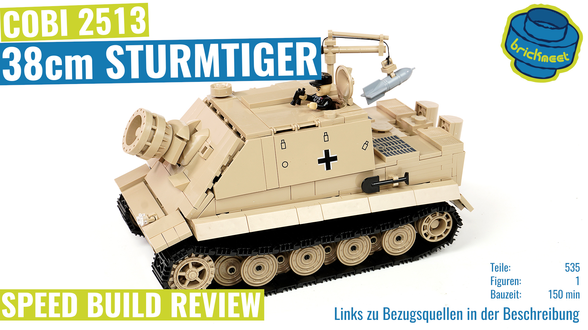 COBI 2513 - 38cm Sturmtiger - Speed Build Review - BrickMeet EN