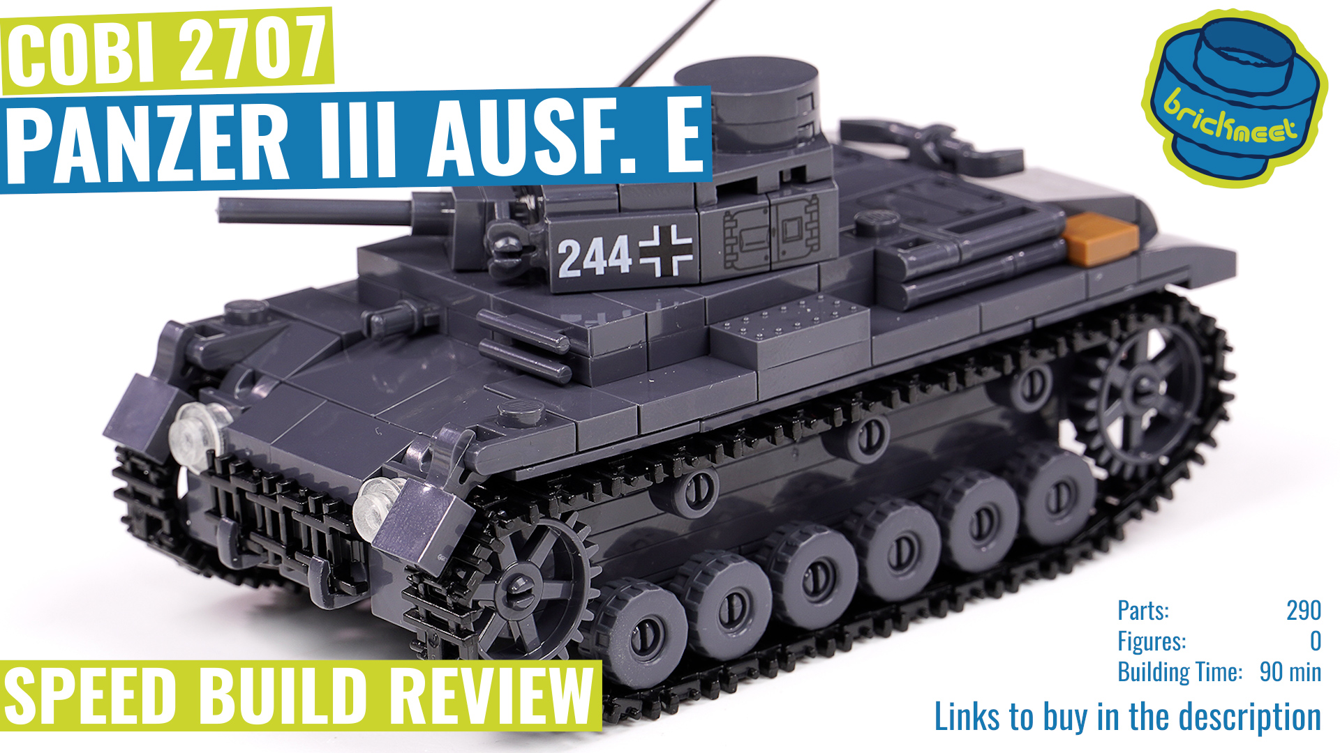 COBI 2707 - Panzer III Ausf. E - Speed Build Review - BrickMeet EN