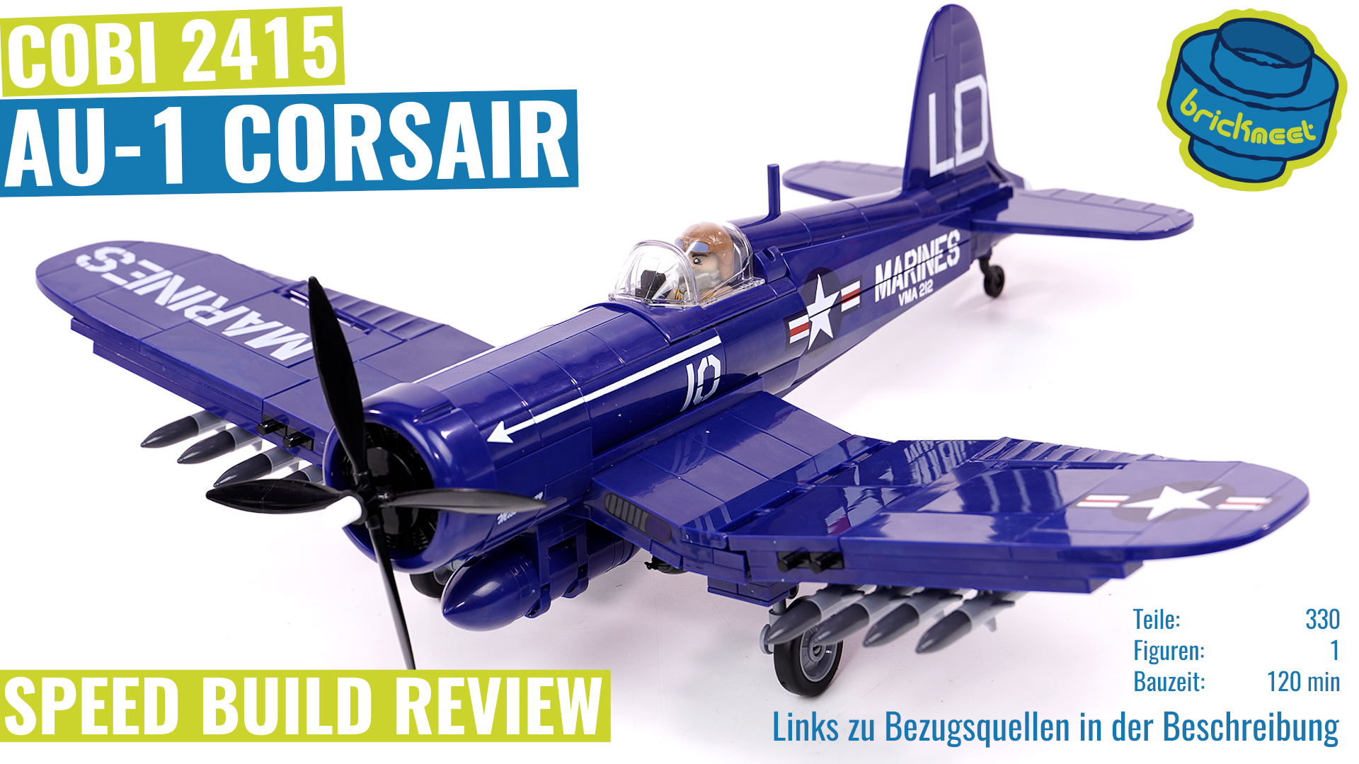 COBI 2415 - AU-1 Corsair - Speed Build Review - BrickMeet EN