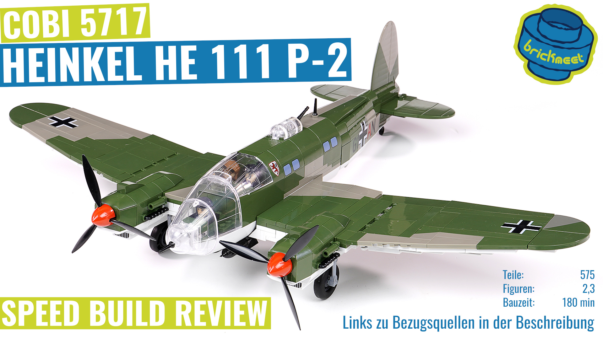 COBI 5717 - Heinkel HE 111 P-2 - Speed Build Review - BrickMeet EN