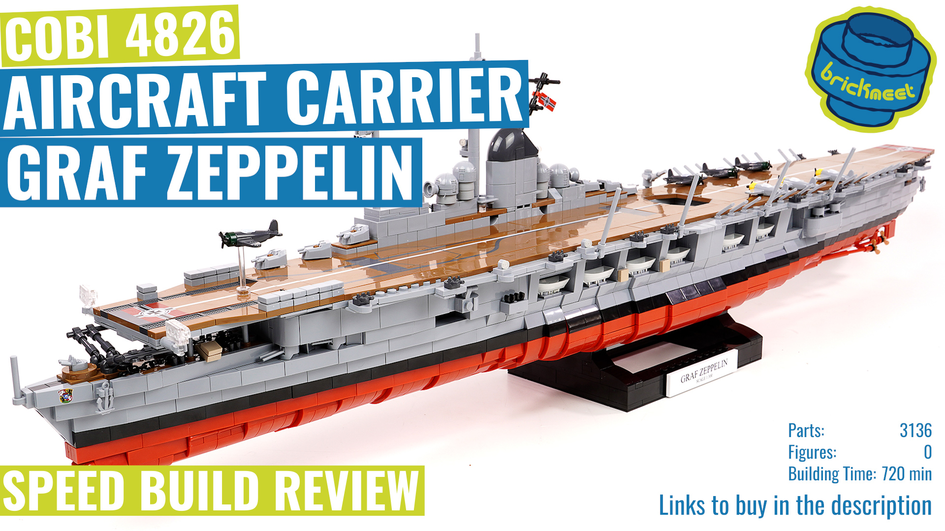 COBI 4826 - Aircraft Carrier Graf Zeppelin - Speed Build Review ...