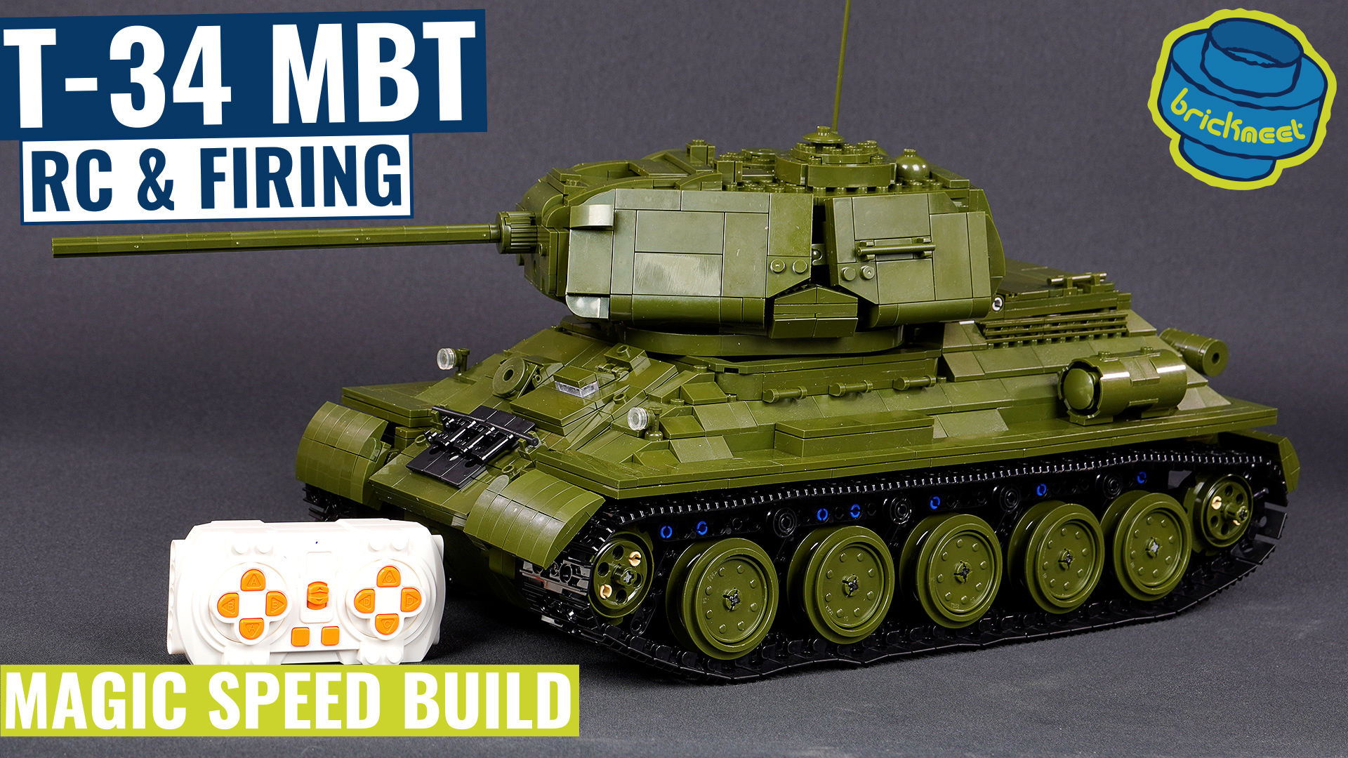 TGL T4014 - Gigantic RC & Firing T-34 Medium Battle Tank (Speed Build Review) - BrickMeet EN
