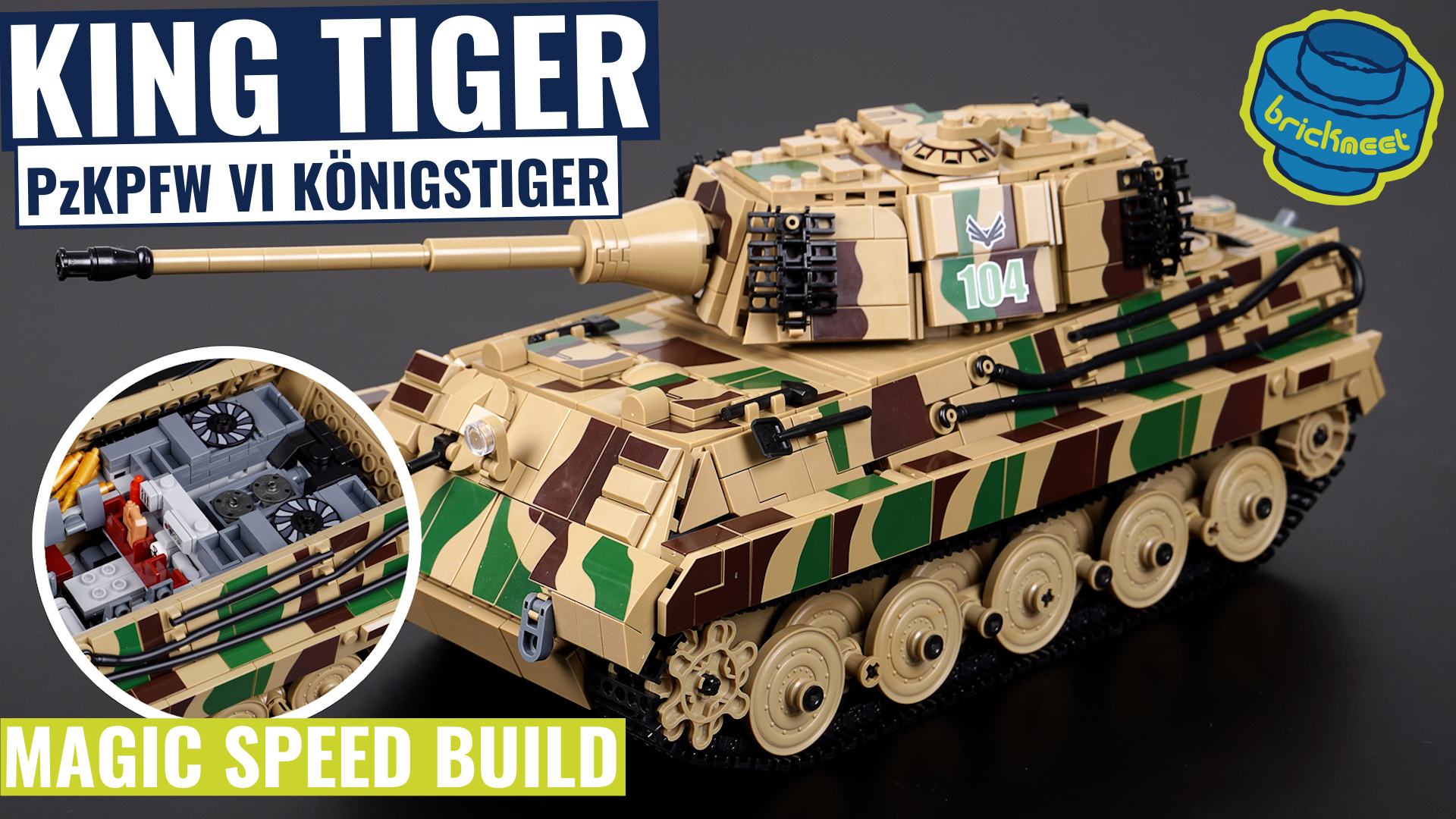 Panlos 632016 - King Tiger/Königstiger (Speed Build Review) - BrickMeet EN
