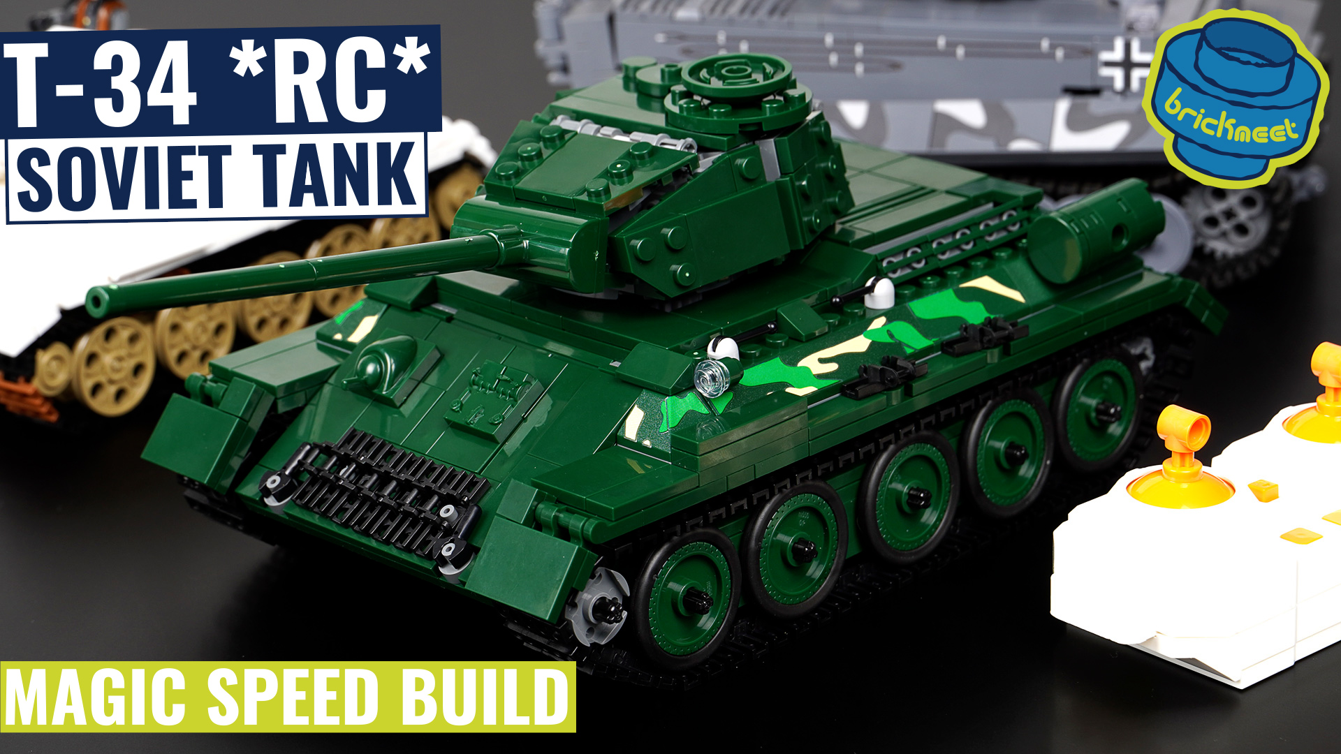 MouldKing 20015 - T-34 *RC+Sound* (Speed Build Review) - BrickMeet EN