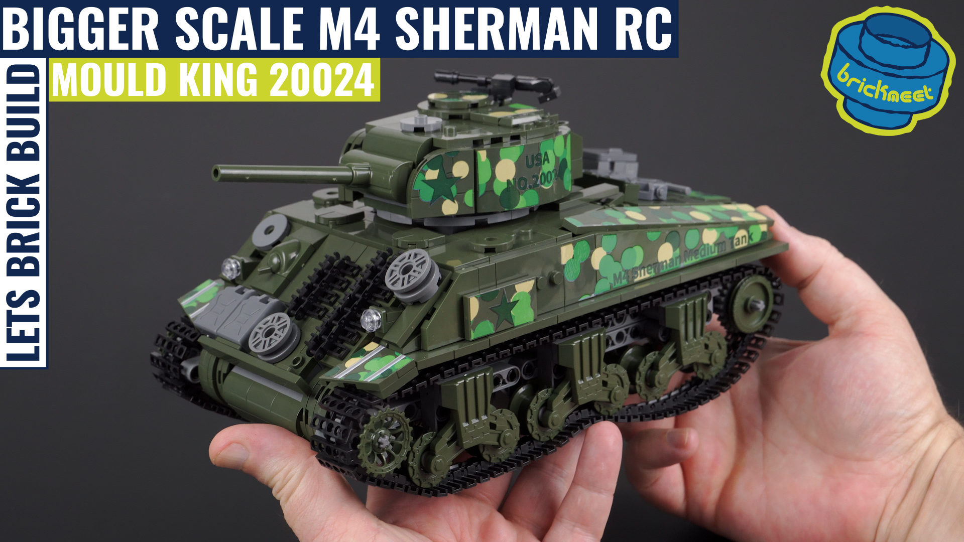 MouldKing 20024 - M4 Sherman RC (Speed Build Review) - BrickMeet EN