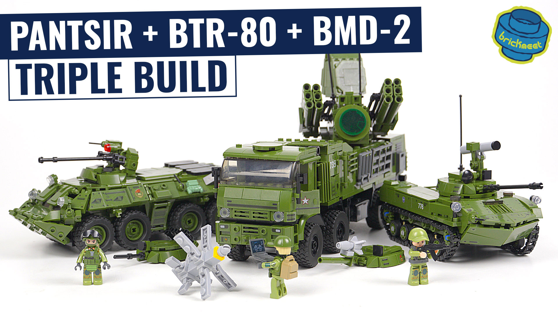 Sluban Pantsir S1 - BTR-80 - BMD-2 2in1 (Speed Build Review) - BrickMeet EN