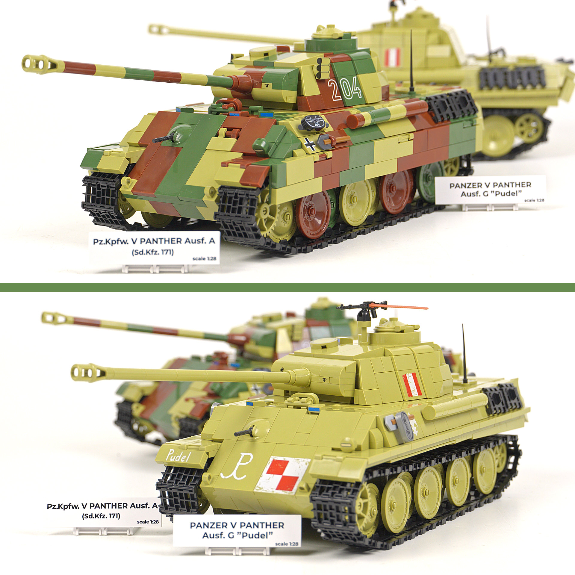COBI 2654+2655 - Panther Ausf. A & Ausf. G "Pudel" - BrickMeet EN